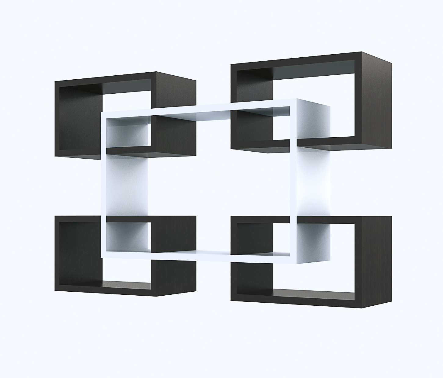 Raft perete Mikanos, Alb-wenge - Modela - Magazin Mobila Online