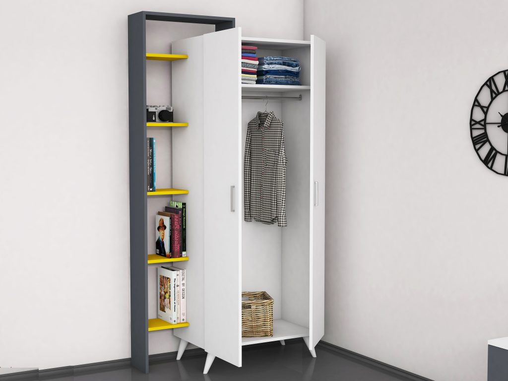 Dormitor Tineret Swan Galben 5 piese - Modela - Magazin Mobila Online