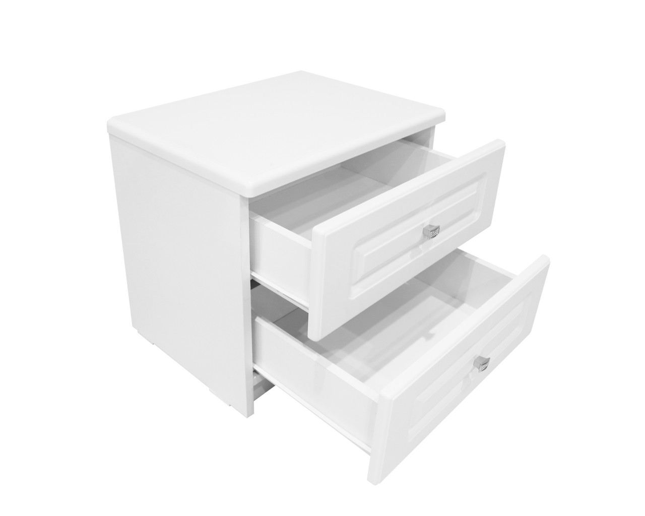 Noptiera cu 2 sertare Sara alb, MDF - Modela - Magazin Mobila Online