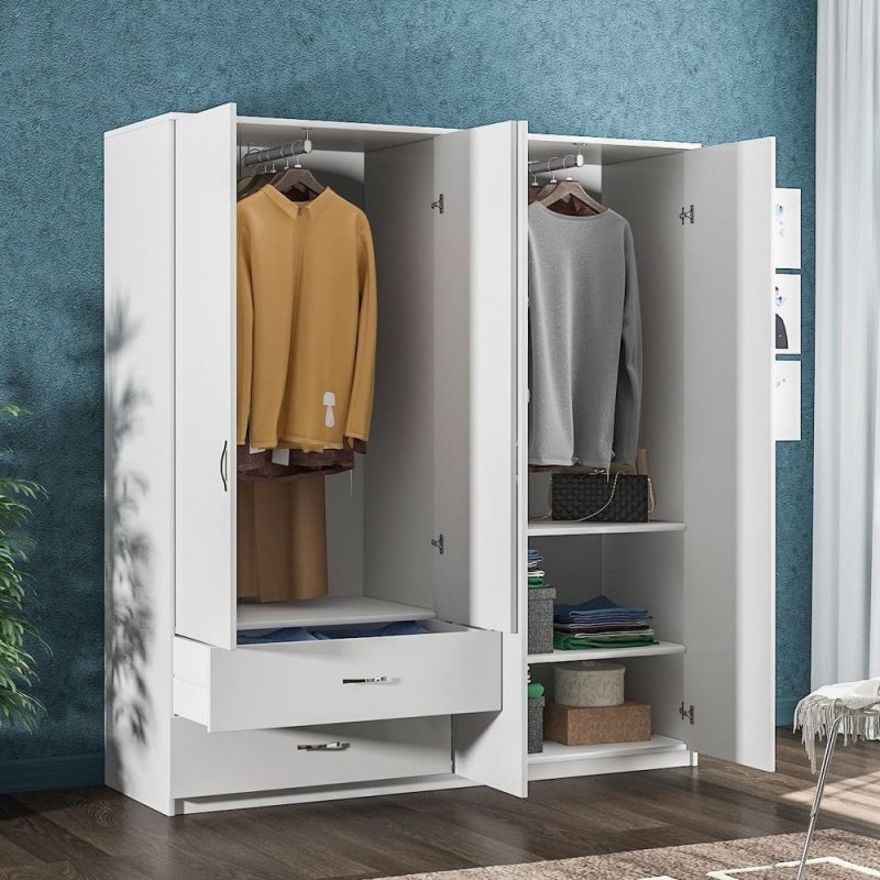 Sifonier cu 4 usi si 2 sertare Beta Alb - Modela - Magazin Mobila Online