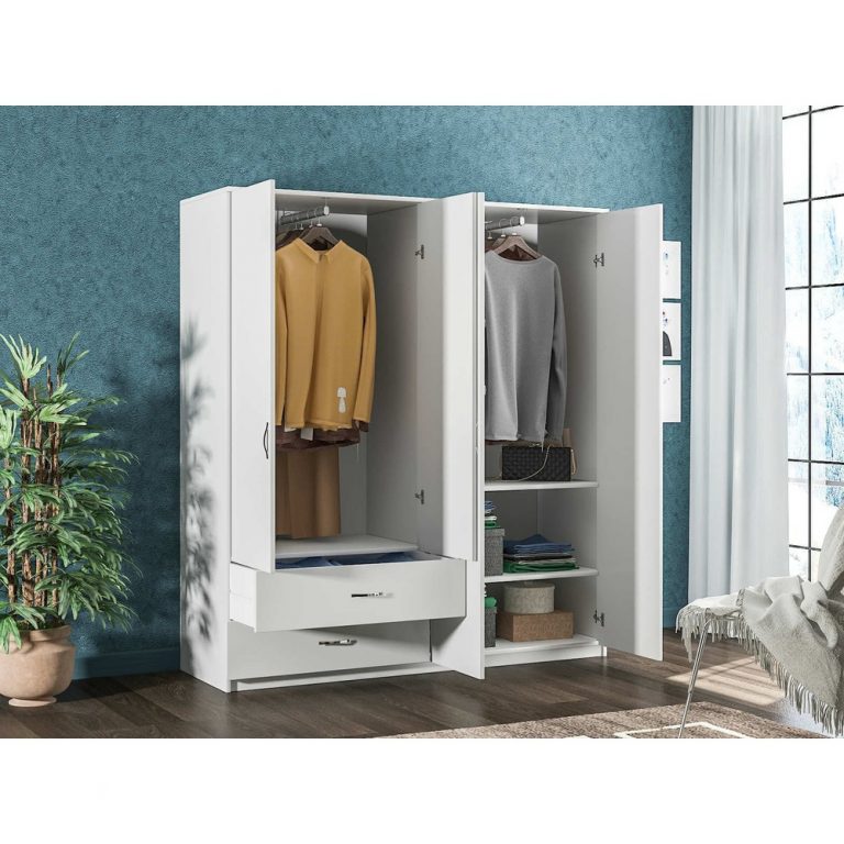 Sifonier cu 4 usi si 2 sertare Beta Alb - Modela - Magazin Mobila Online