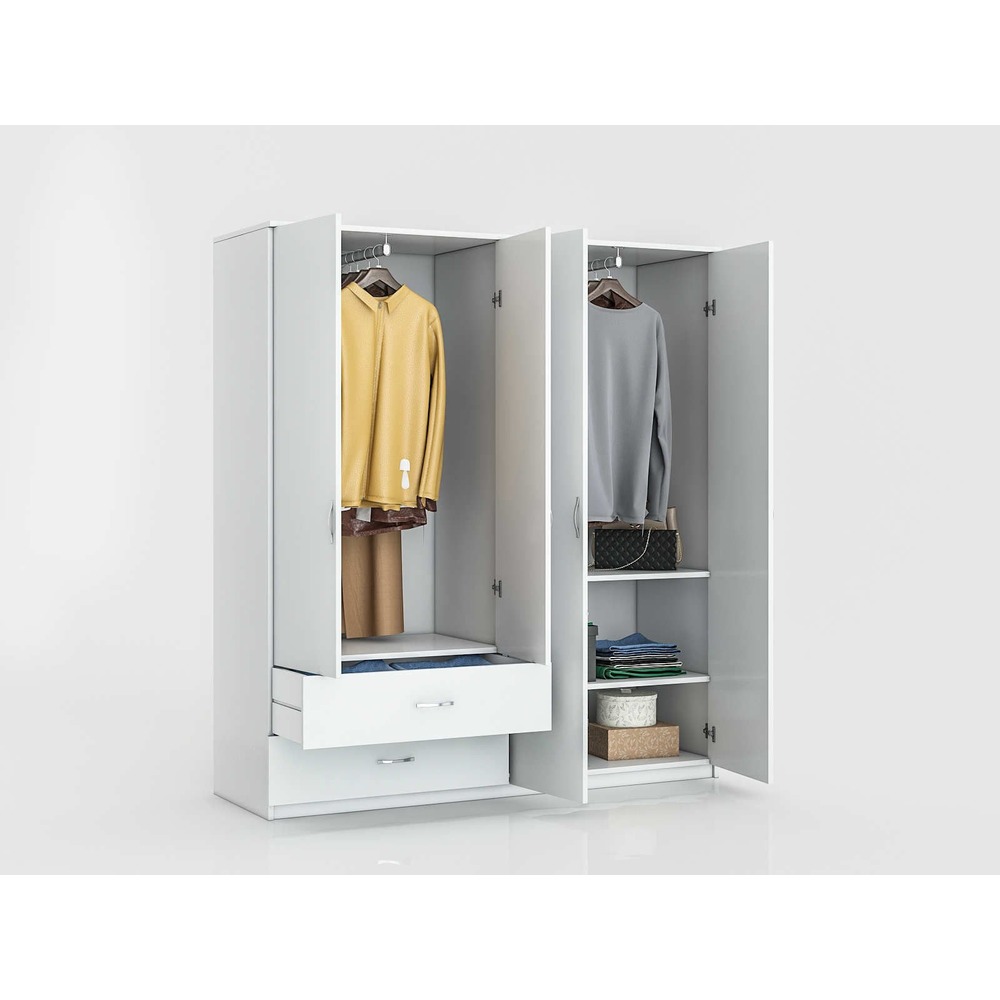 Sifonier cu 4 usi si 2 sertare Beta Alb - Modela - Magazin Mobila Online