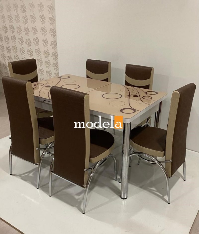 Set Masa extensibila cu 4 scaune BUBBLE pentru bucatarie