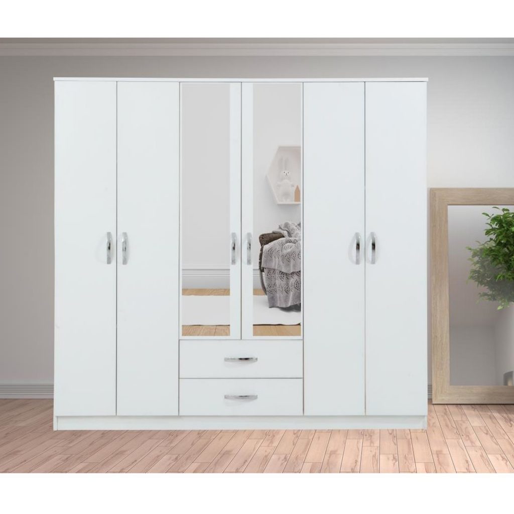 Șifonier Modella Cesar cu 6 usi și 2 sertare - alb - Modela - Magazin ...