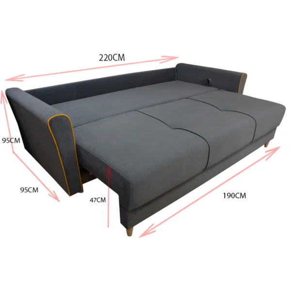 Canapea Modela Rapsody extensibila gri - Modela - Magazin Mobila Online