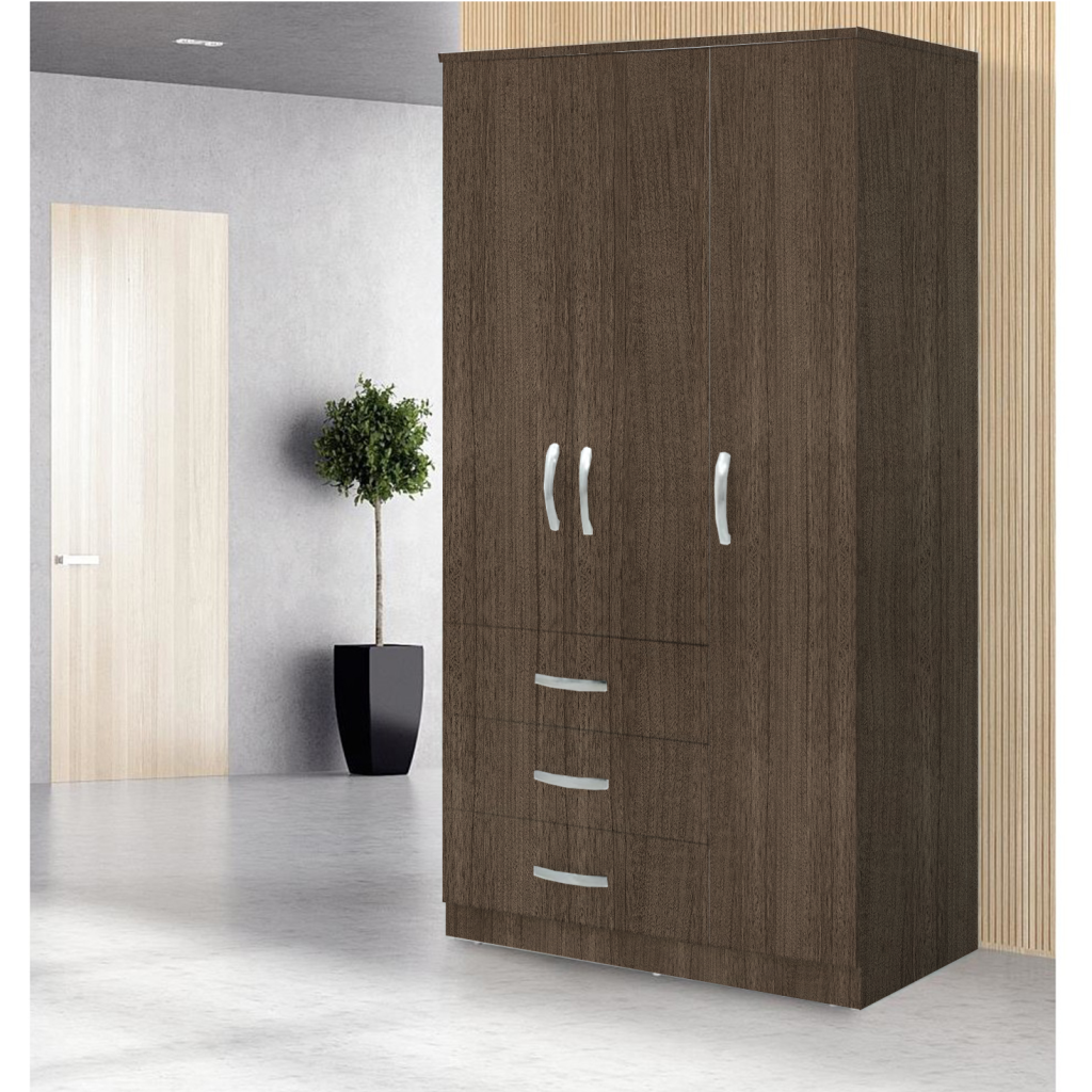 Dulap haine cu 3 usi & 3 sertare Triton Modella Wenge - Modela ...